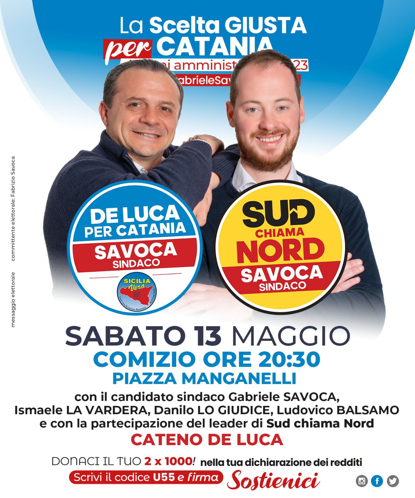 GABRIELE SAVOCA: DOMANI SERA COMIZIO IN PIAZZA MANGANELLI CON CATENO DE ...