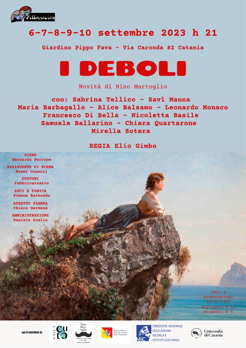 Catania, il 6 settembre debutterà “I deboli” di Fabbricateatro: novità ...