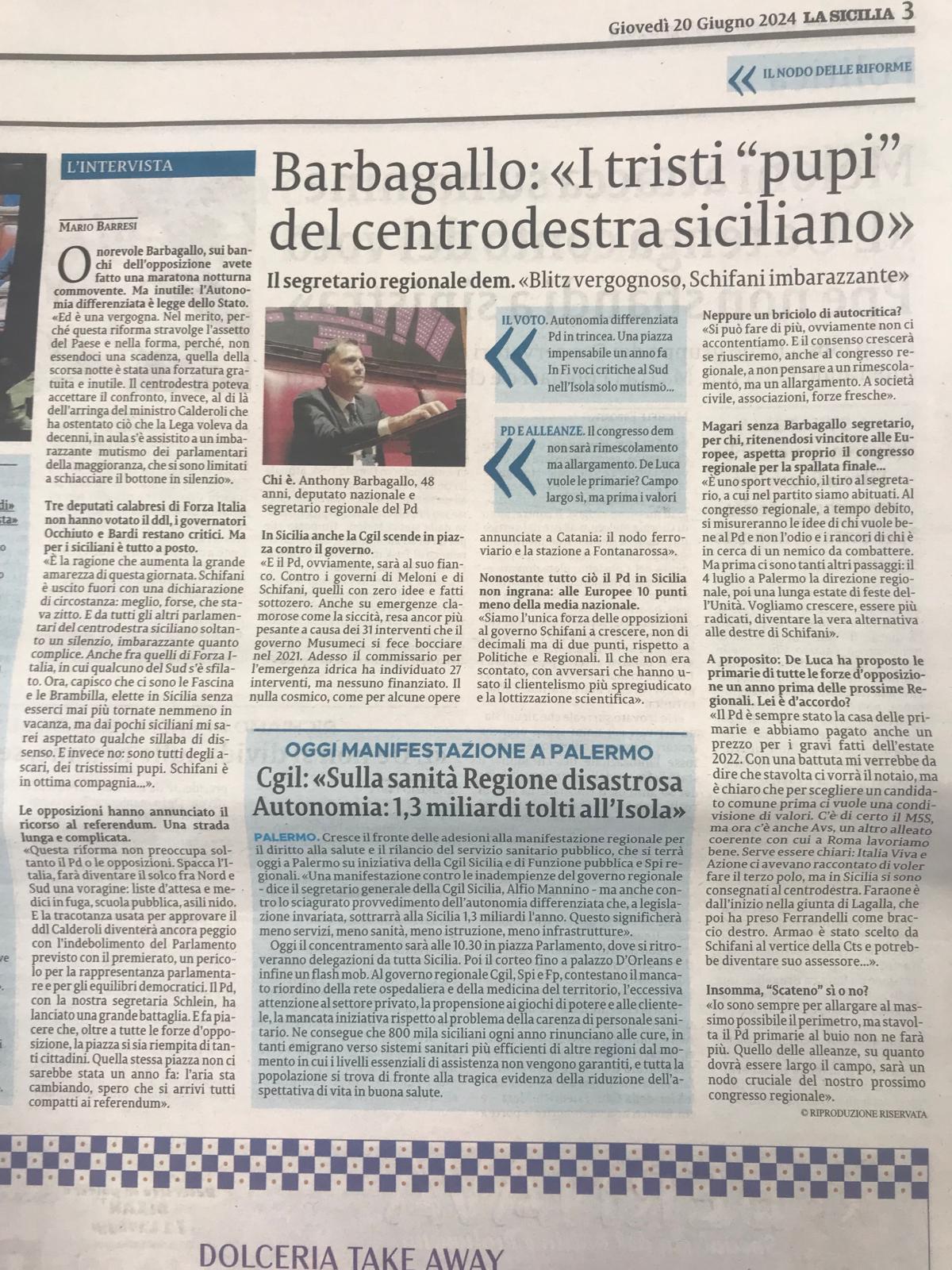 Pinocchio legge l'intervista ad Anthony Barbagallo e sbotta: "Ma almeno ...