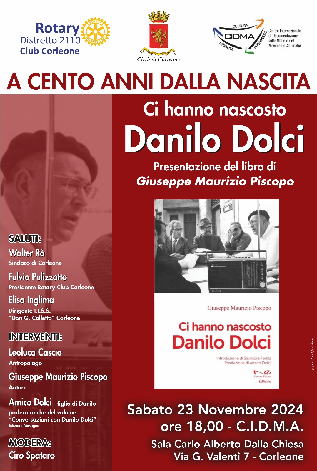 A Corleone la presentazione del libro di Giuseppe Maurizio Piscopo “Ci hanno nascosto Danilo ...