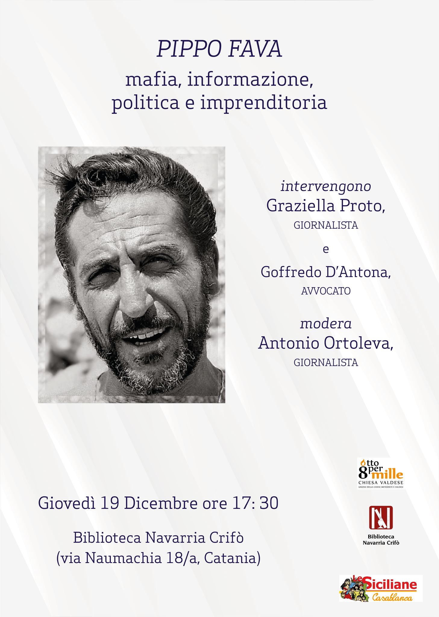 Biblioteca Navarria Crifò: oggi a Catania il dibattito "Pippo Fava ...